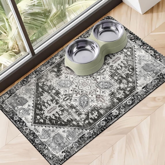 Dog Food Mats for Floors, Absorbent Dog Bowl Mat for Food and Water ...