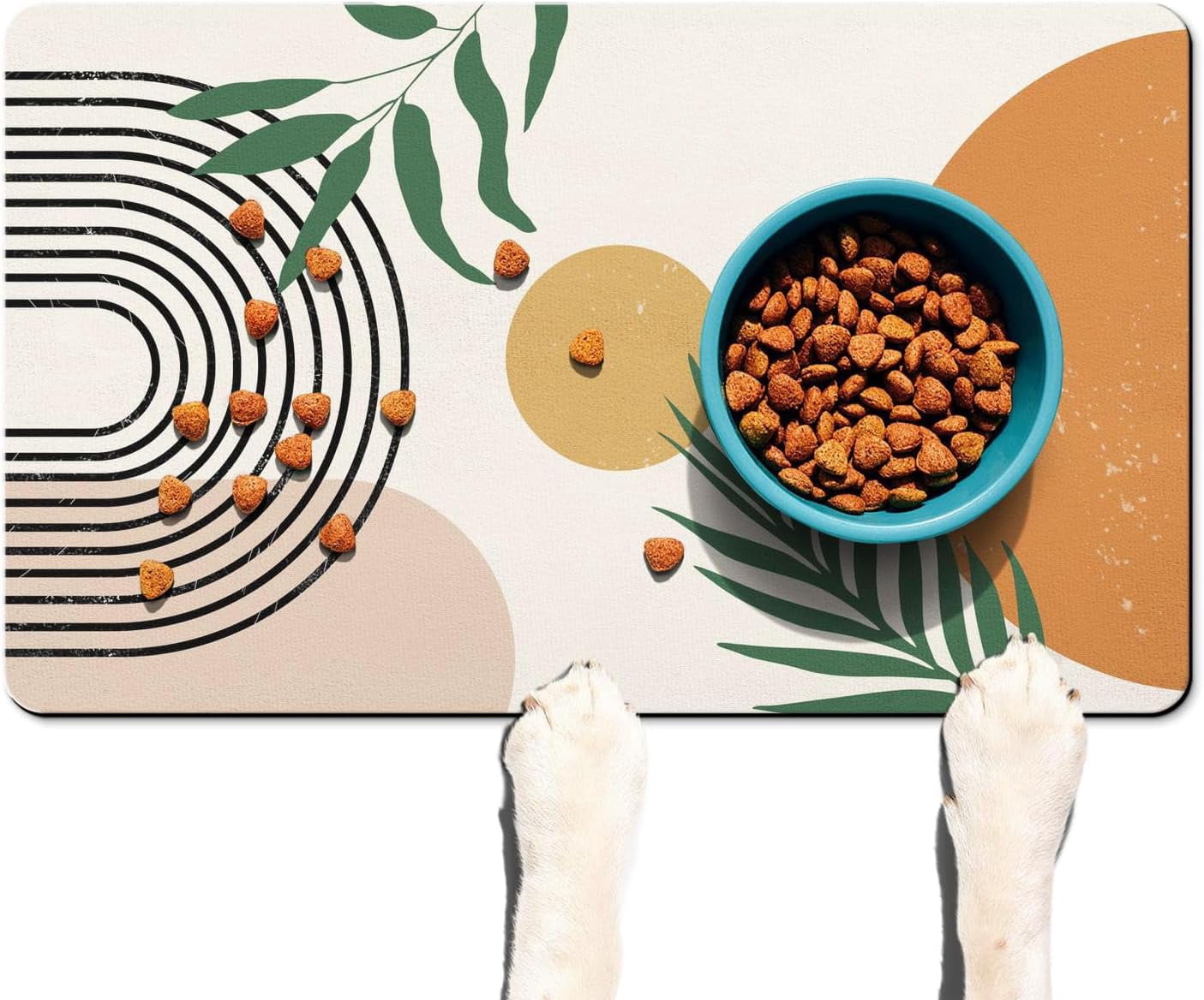 Dog Food Mats for Floors Absorbent, Pet Cat Food Mat - Quick Dry Dog ...