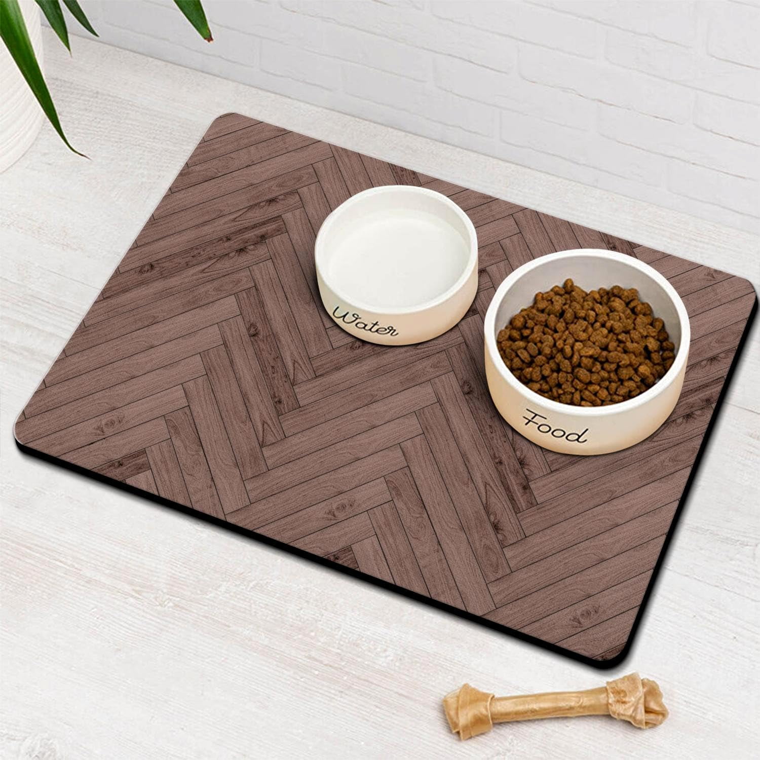 Dog Food Mats for Floors Absorbent, Pet Cat Food Mat - Quick Dry Dog ...