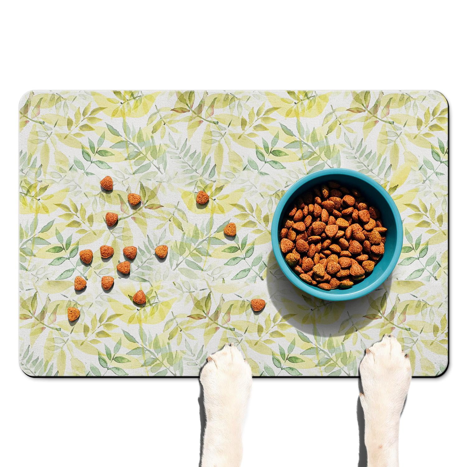 Dog Food Mats for Floors Absorbent Water Non-Skid Pet Food Mat ...