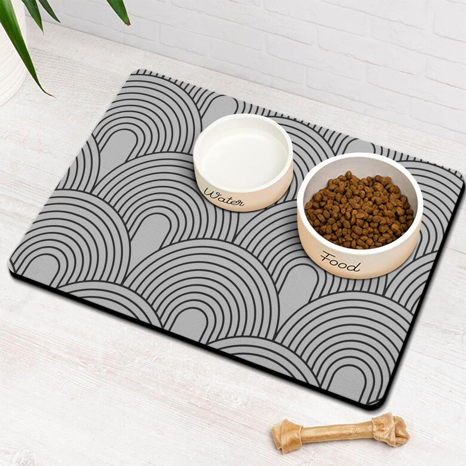 Dog Food Mats for Floors Super Absorbent, Pet Cat Food Mat - Non Slip ...