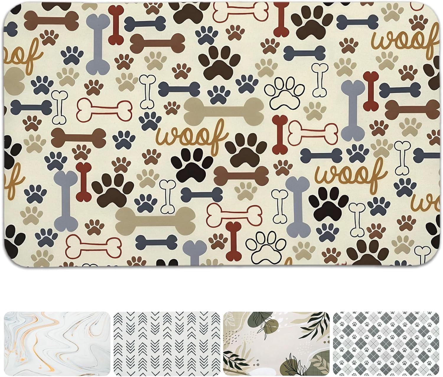 Dog Food Mats for Floors Waterproof, Dog Cat Water Bowl Mats Pet ...