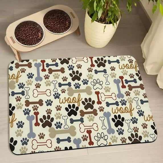 Dog Food Mats for Floors Waterproof, Dog Cat Water Bowl Mats Pet ...