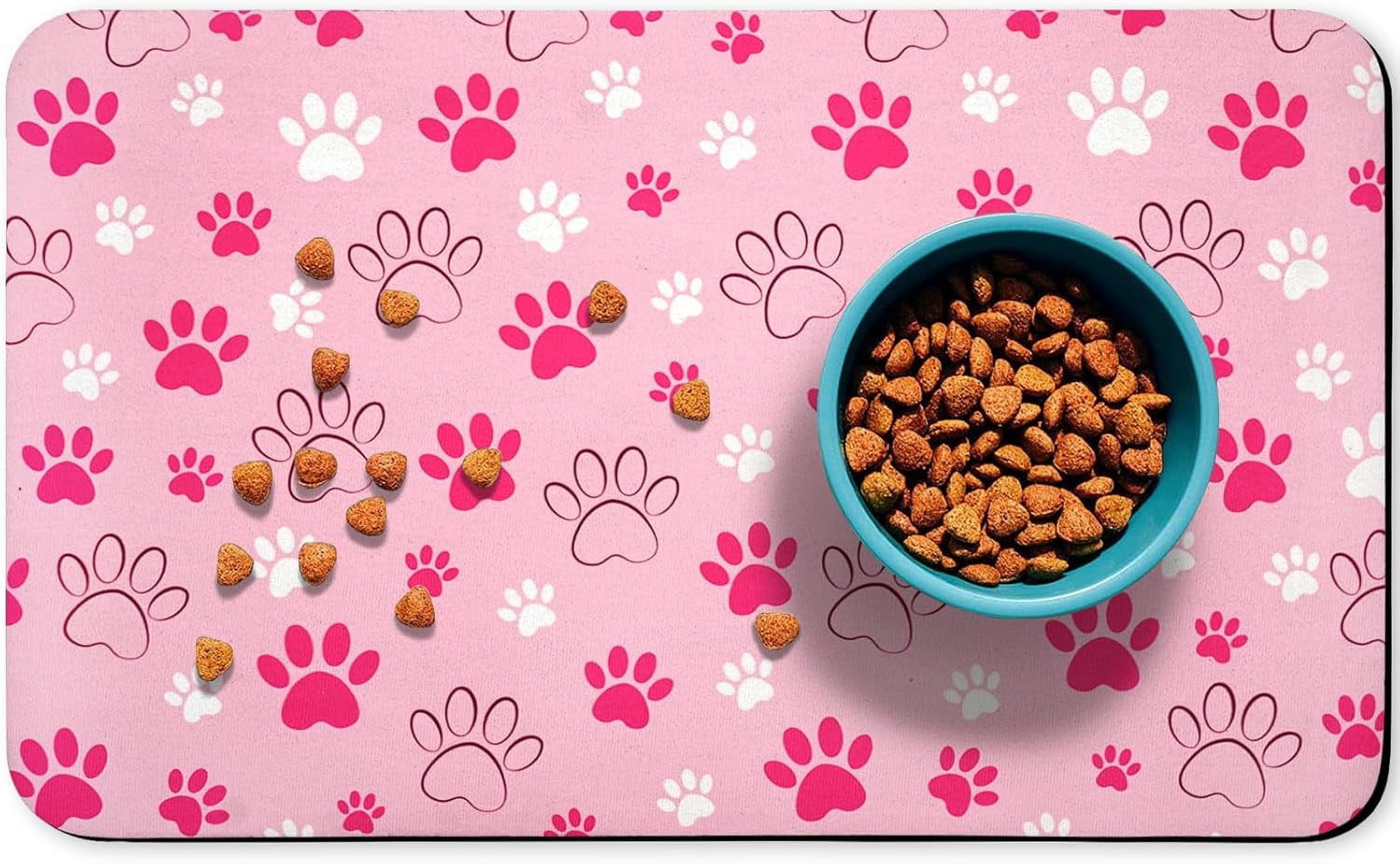 Dog Food Mats for Floors Waterproof, Dog Cat Water Bowl Mats Pet ...