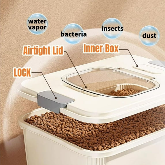 Dog Food Storage Container,10-14 Lbs Capacity,Airtight Seal and Buckle ...