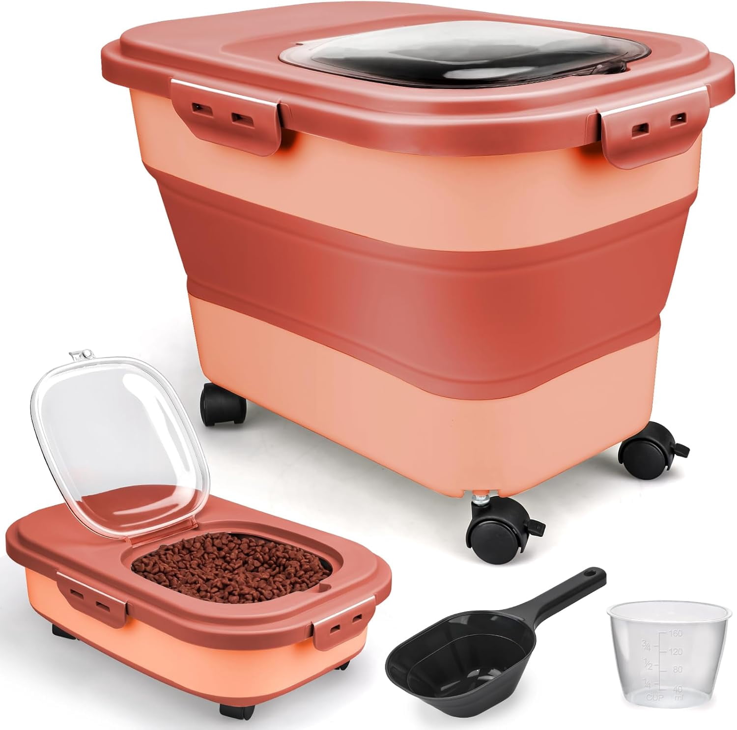 Dog Food Storage Container, 5-20Lbs Collapsible Pet Food Storage ...