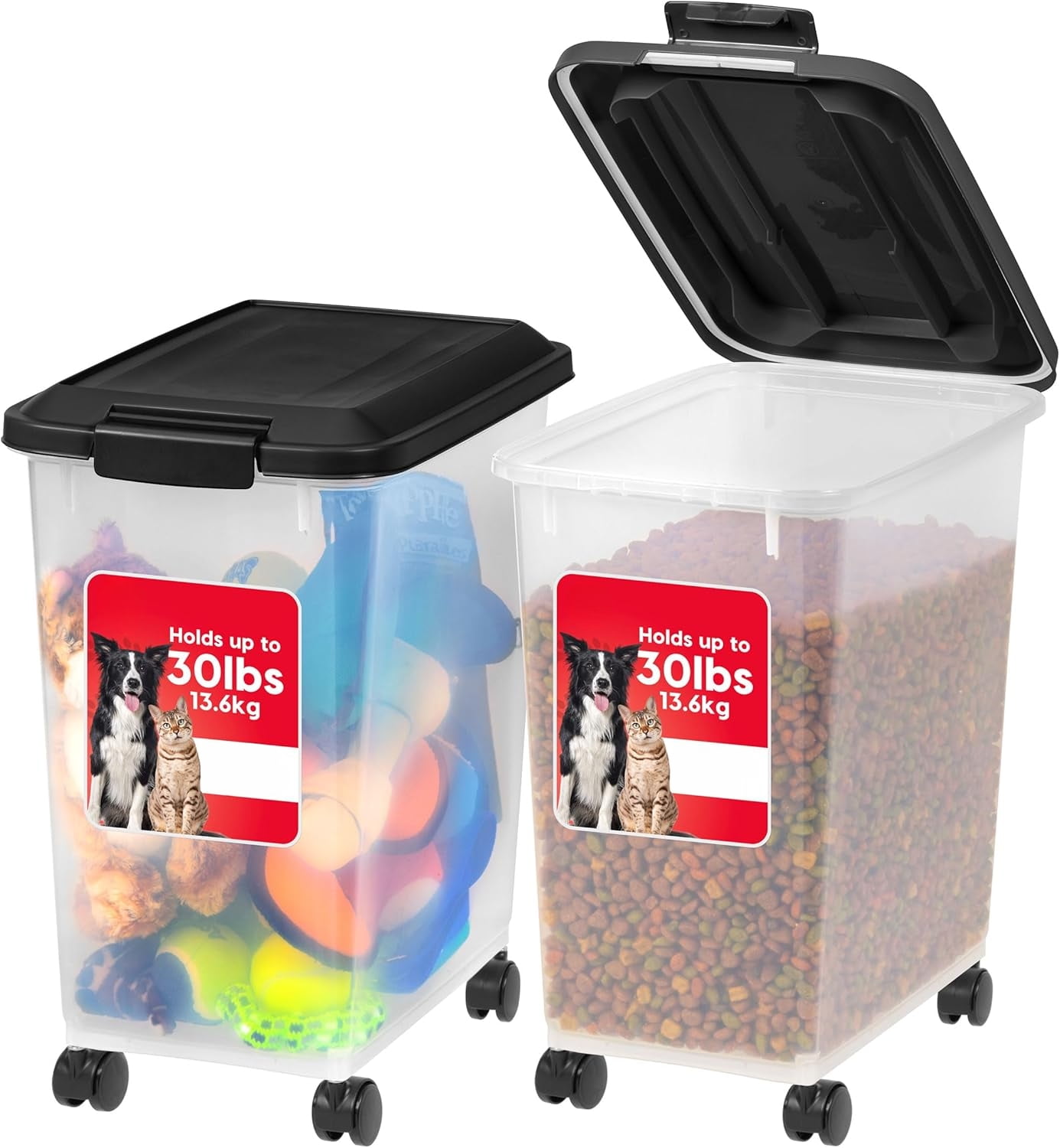 Dog Food Storage Containers, 2-pack, up to 30 lbs each, airtight for ...