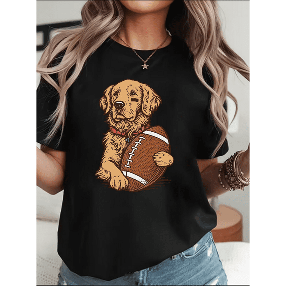 Dog Football Touchdown Game Day Retro Graphic Design Artwork Unisex T ...