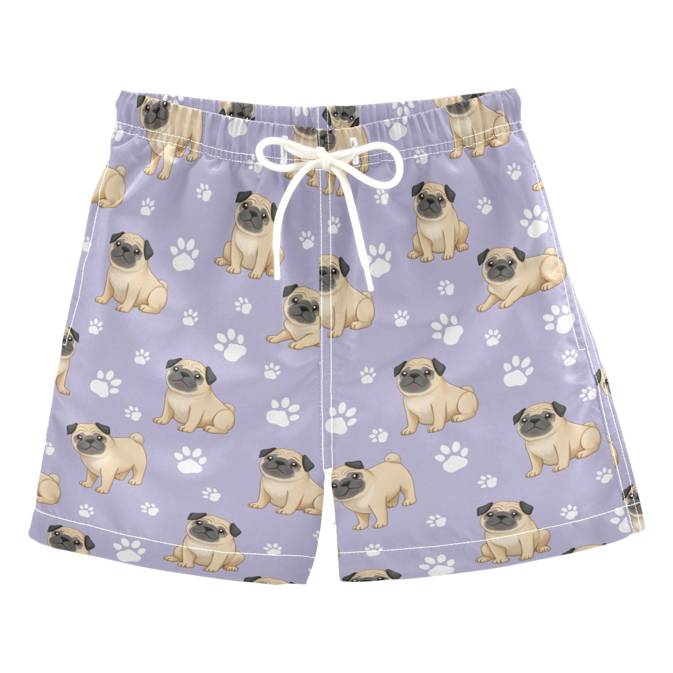 Dog Footprint Pattern Swim Trunks Quick Dry Beach Pool Board Shorts ...