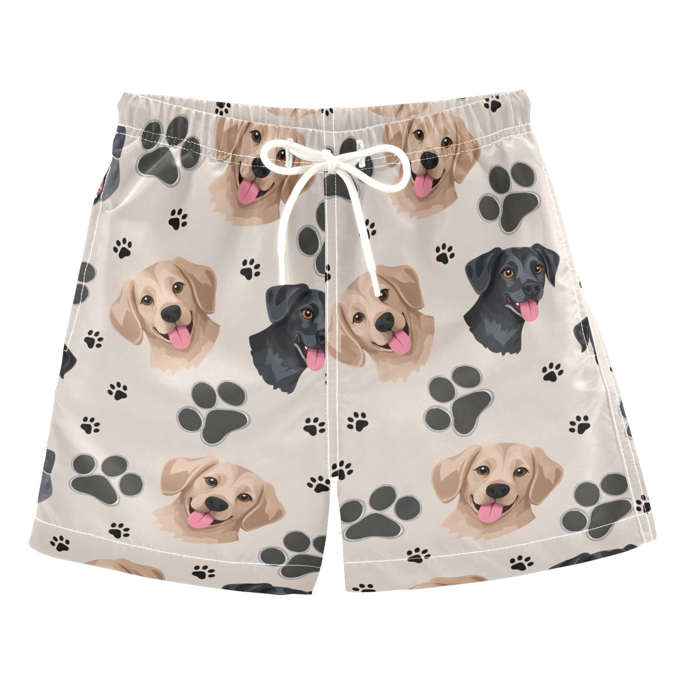 Dog Footprint Pattern Swim Trunks Quick Dry Beach Pool Board Shorts ...