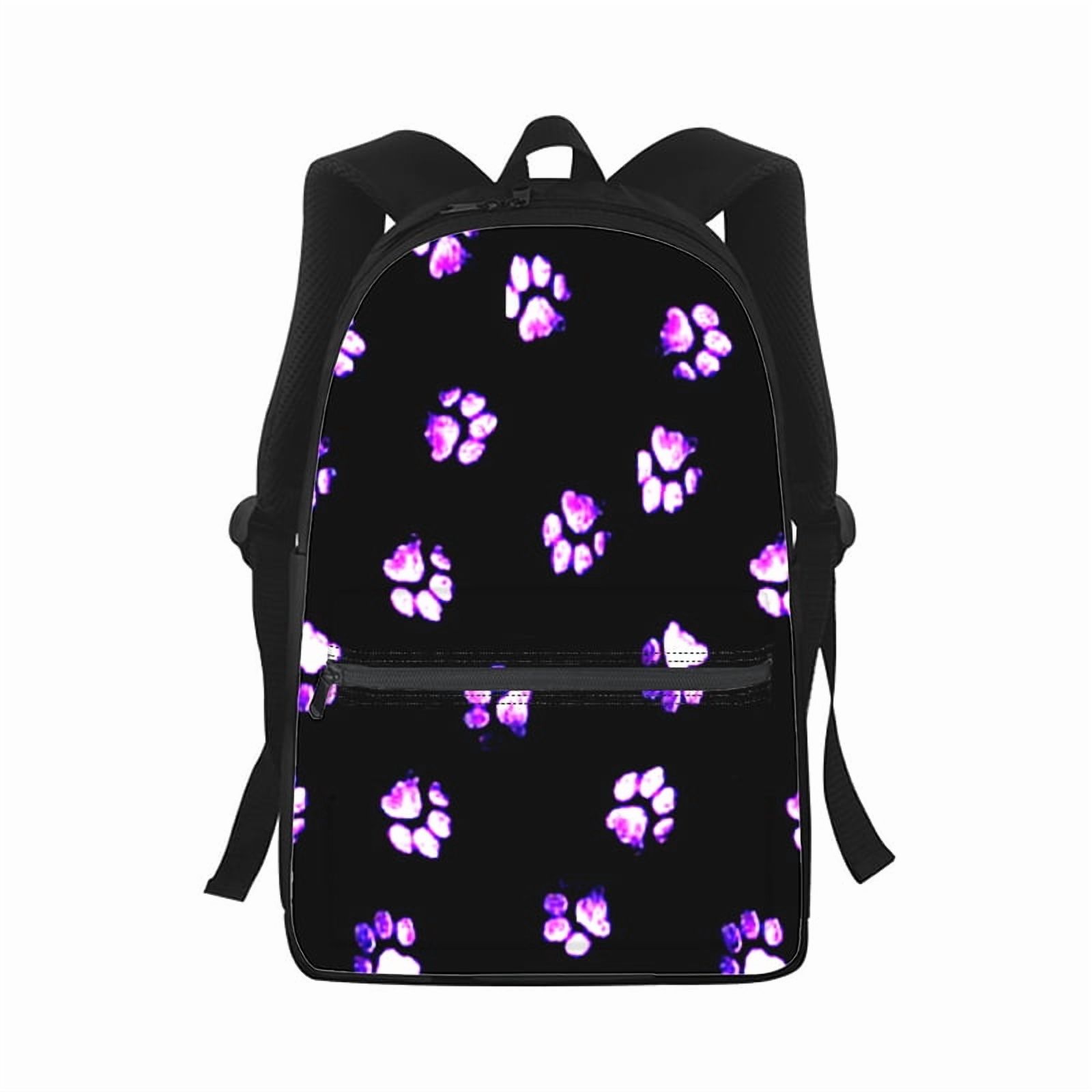 Dog Footprint Paw Men Women Backpack 3D Print Fashion Student Bag ...