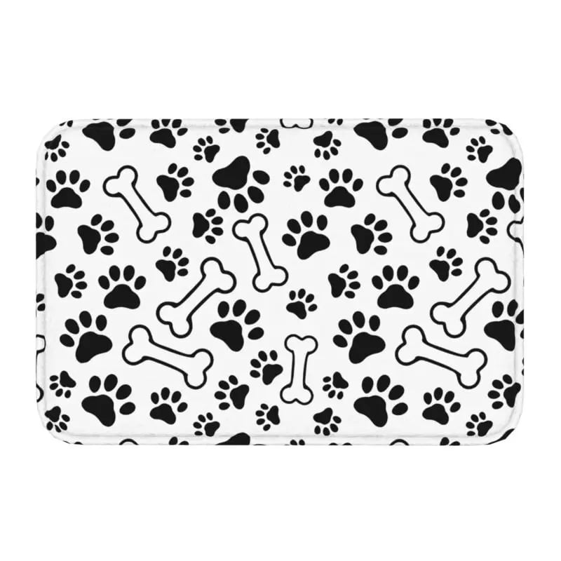 Dog Footprints and Bs Entrance Door Mat Animal Puppy Paw Print Carpet ...