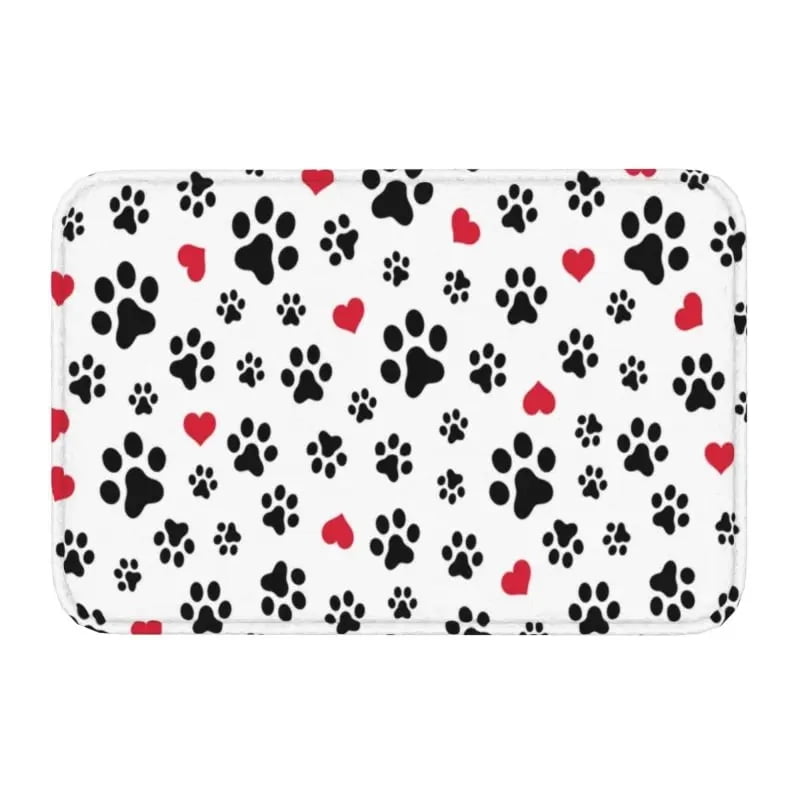 Dog Footprints and Bs Entrance Door Mat Animal Puppy Paw Print Carpet ...
