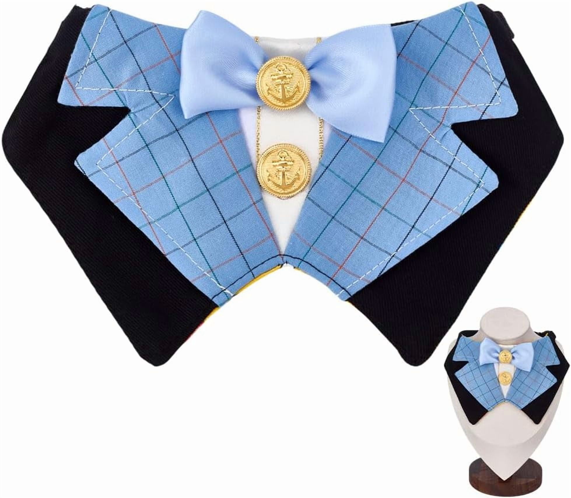 Dog Formal Tuxedo Suit with Blue Tie Cat Wedding Suit Pet Birthday Tux ...