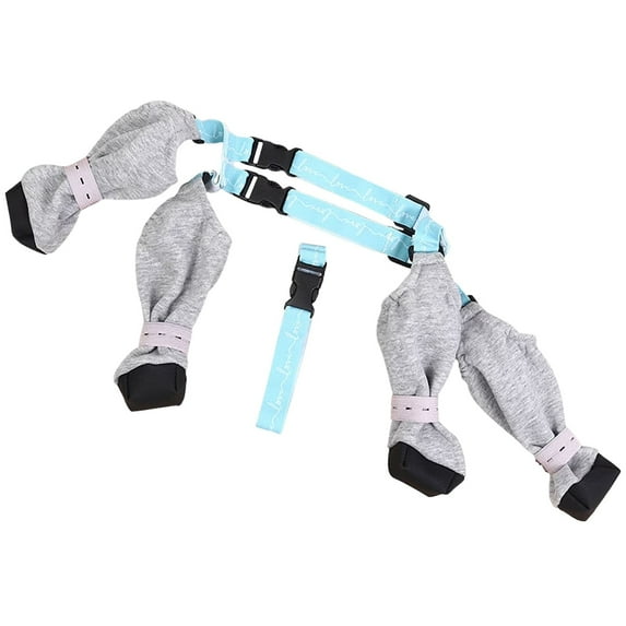 Dog Full Leg Protectors with Suspenders, Warm Fleece Lined Dog Boots ...