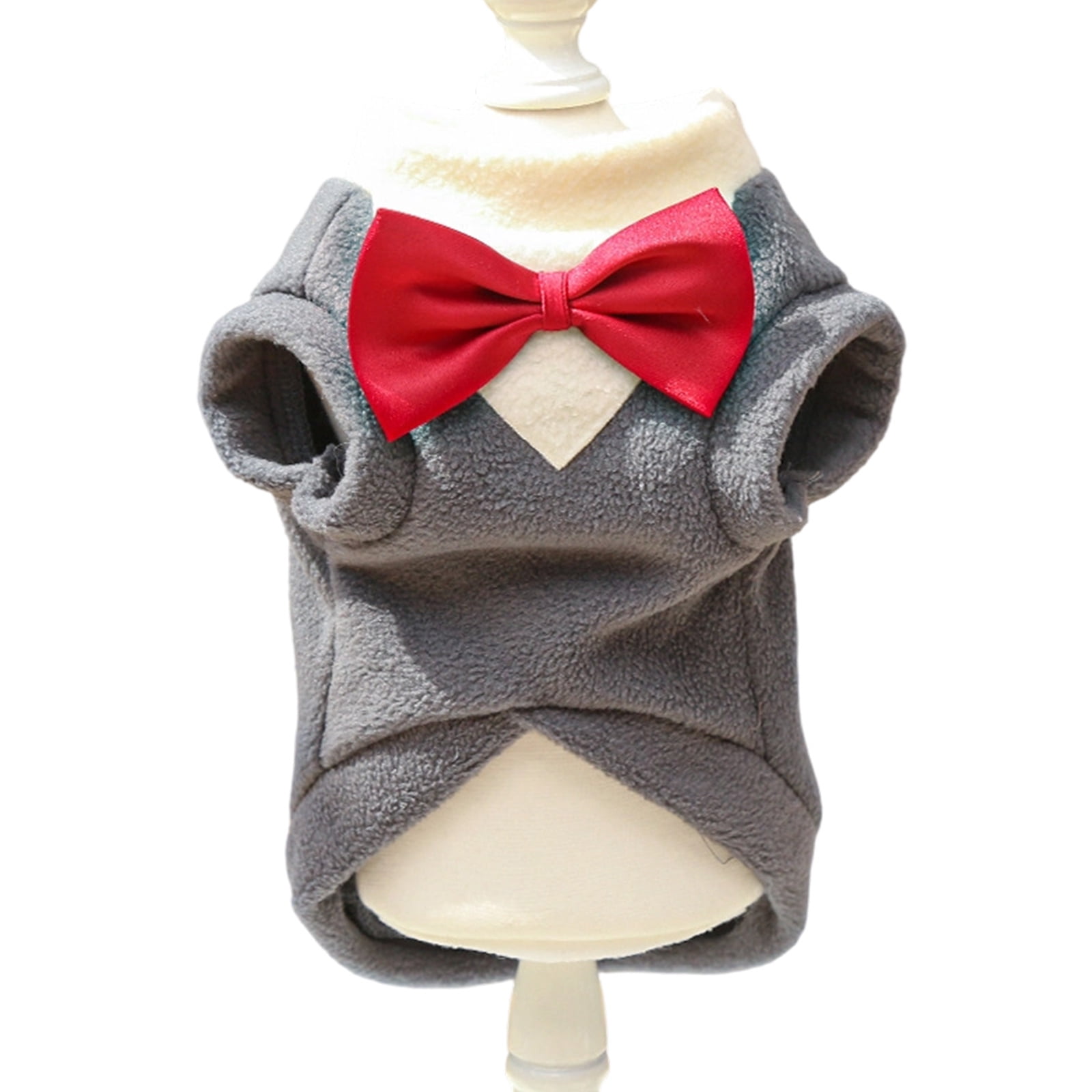 Dog Furry Suit Bow Pullover Clothing Bowtie for Spring Winter Multiple ...