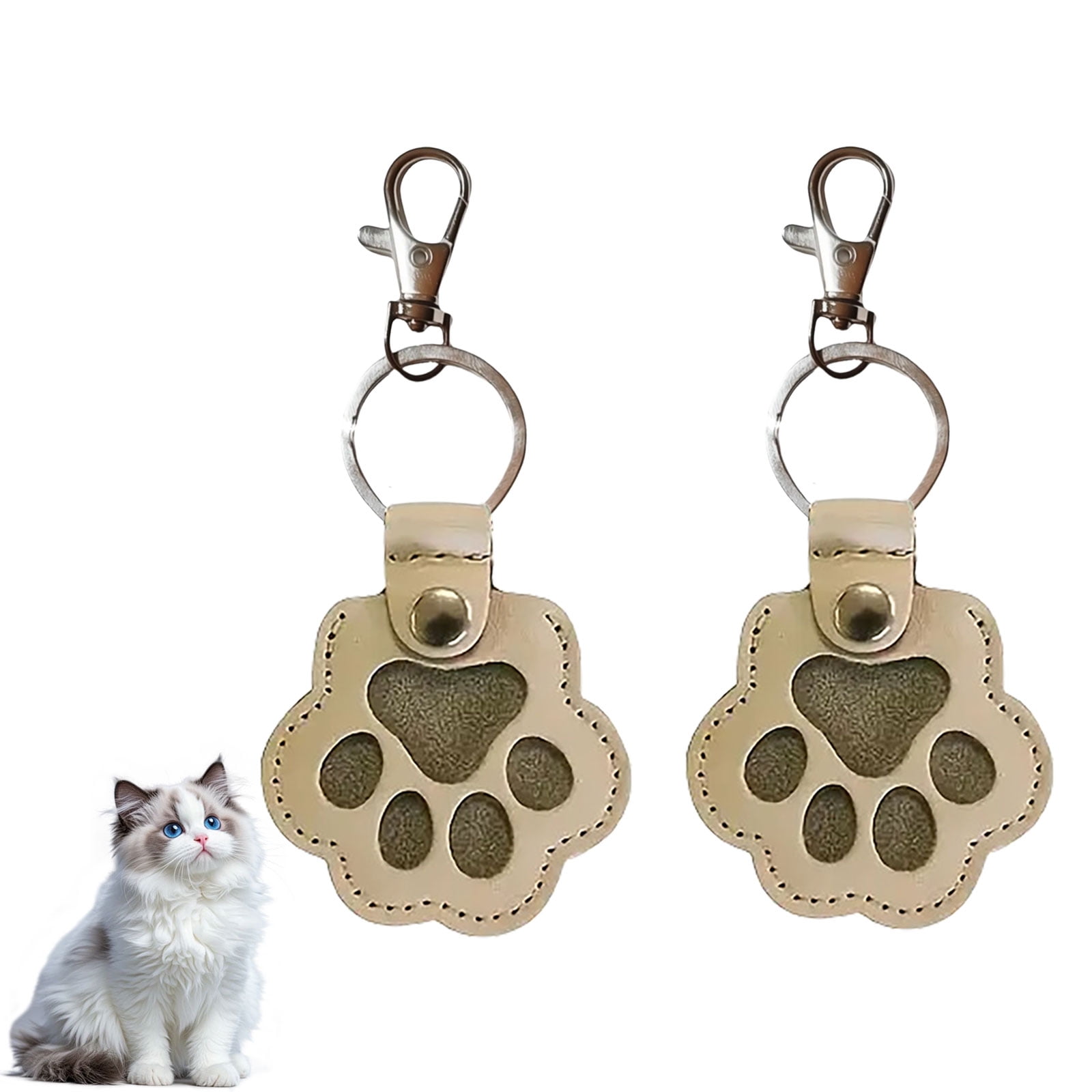 Dog Furs Storage Keychain Cat Hair Collector Keychains Cute Leather Paw ...