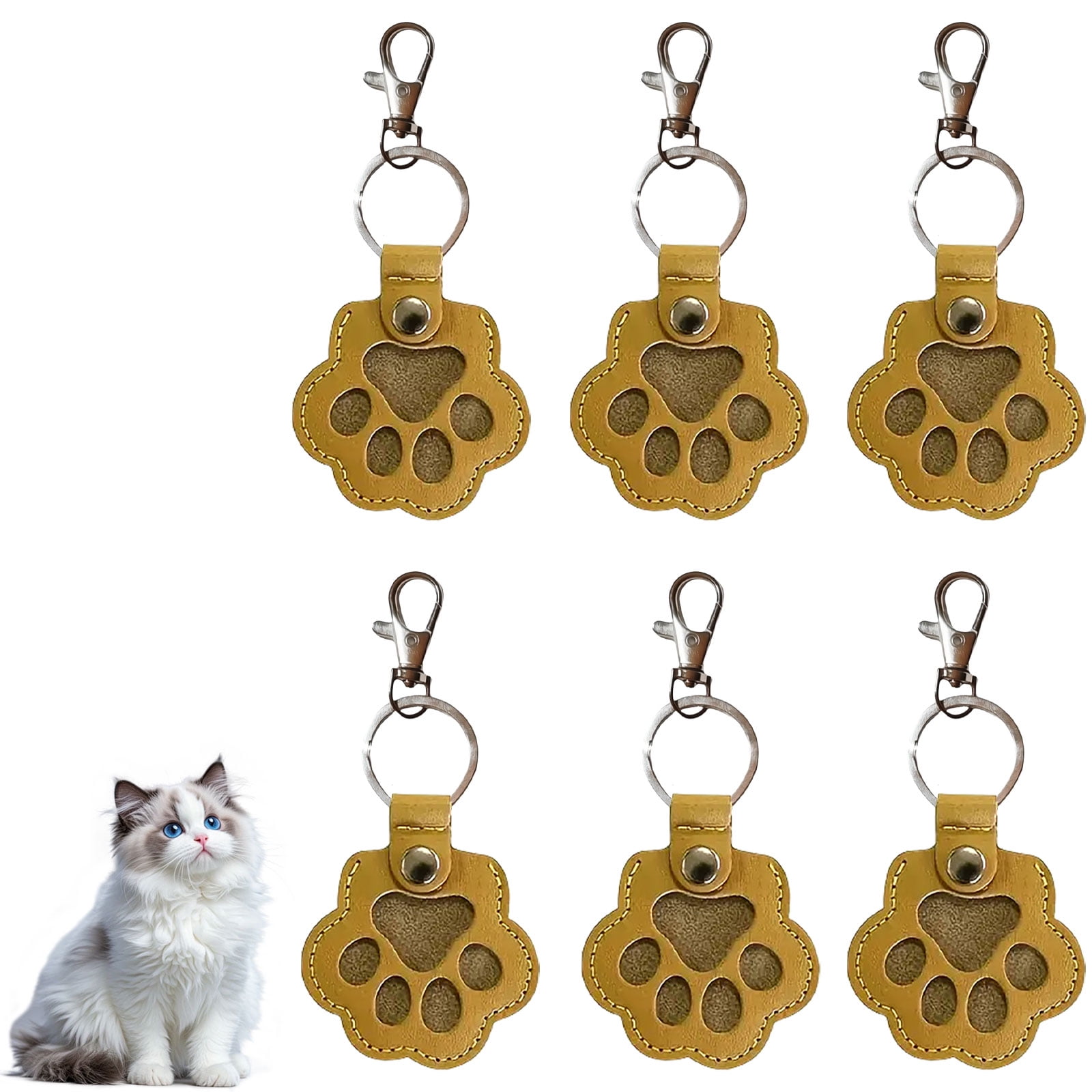 Dog Furs Storage Keychain Cat Hair Collector Keychains Cute Leather Paw ...