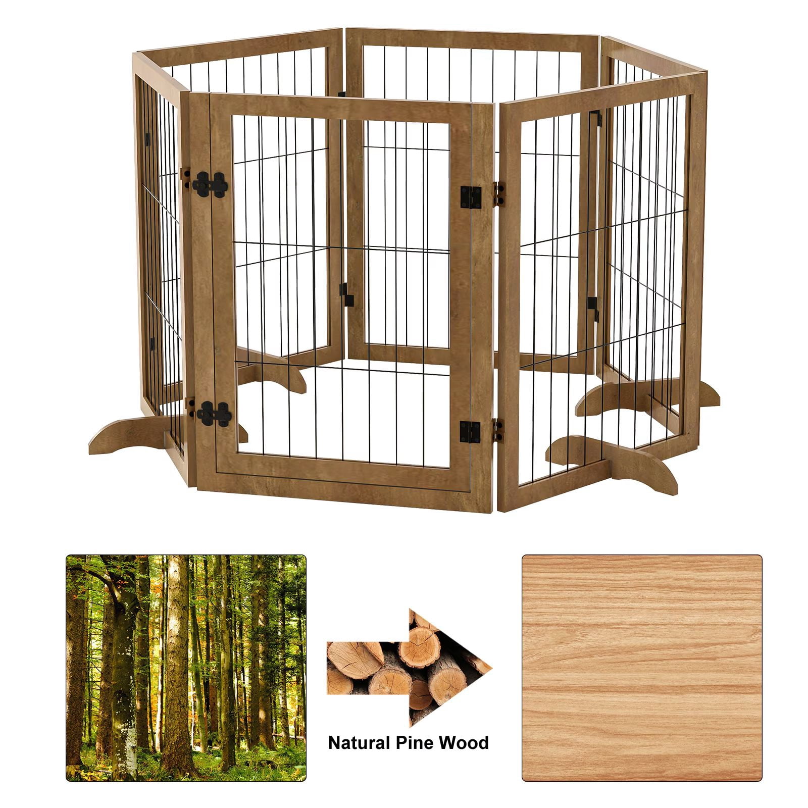 Dog Gate With Door Walk Through 144in Extra Wide 32in Tall 6 Panels ...