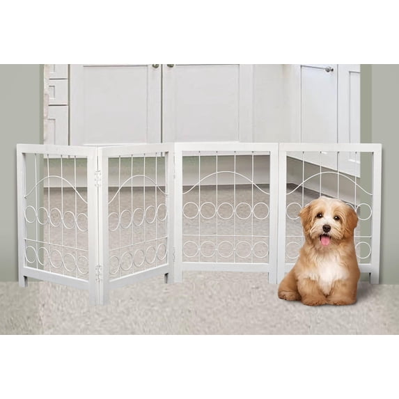Dog Gate Indoor – 72 Inch Wide, 18 Inch High, Foldable 4 Panel Pet Gate ...