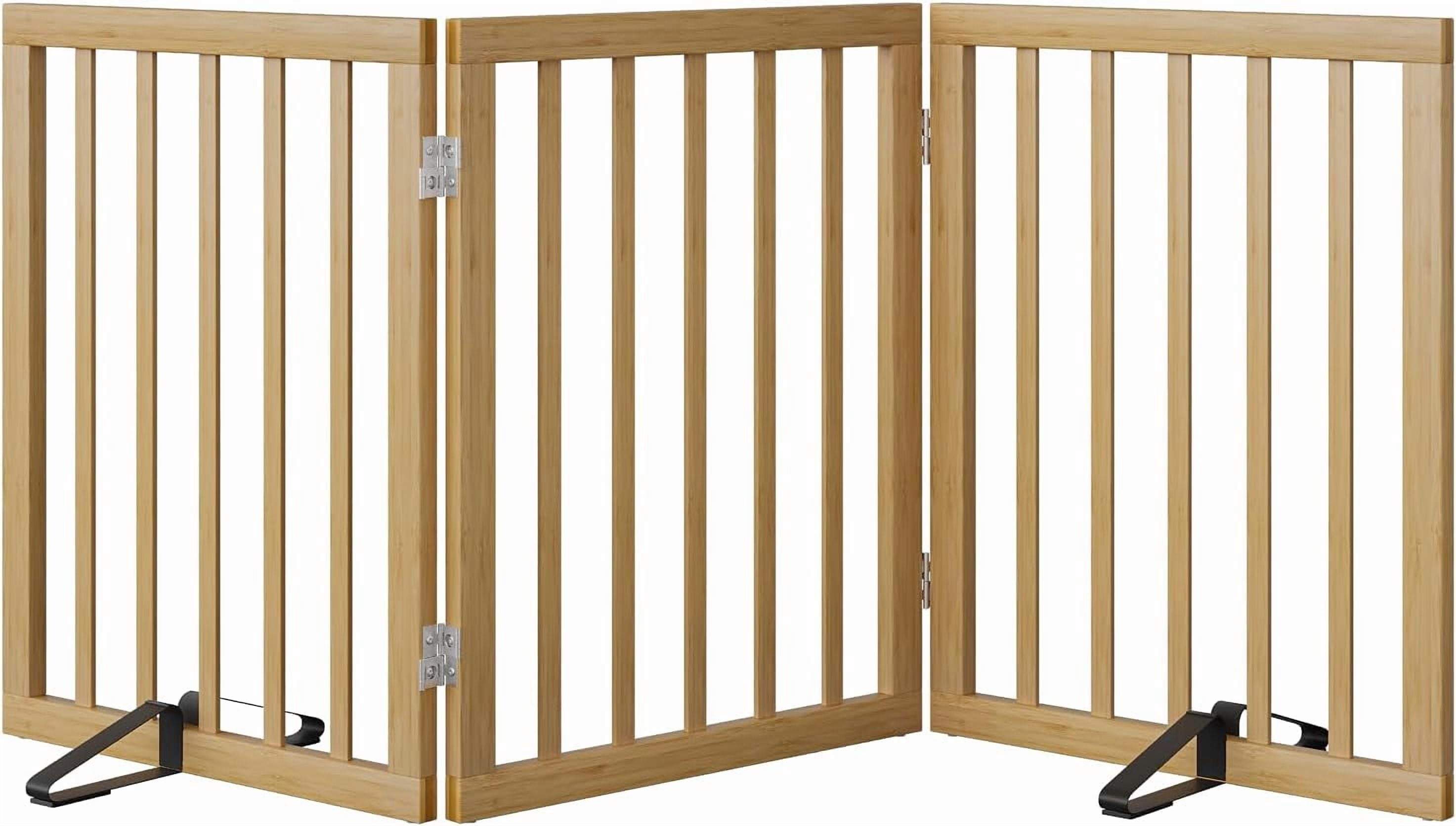 Dog Gates for Doorways Extra Wide Wood Freestanding Pet Gates for Dogs ...