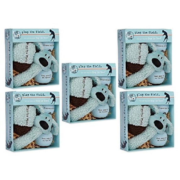 Dog Gift Box 4 Piece Blue Plush & Ball Toy Set AVAILABLE IN BULK PACKS ...