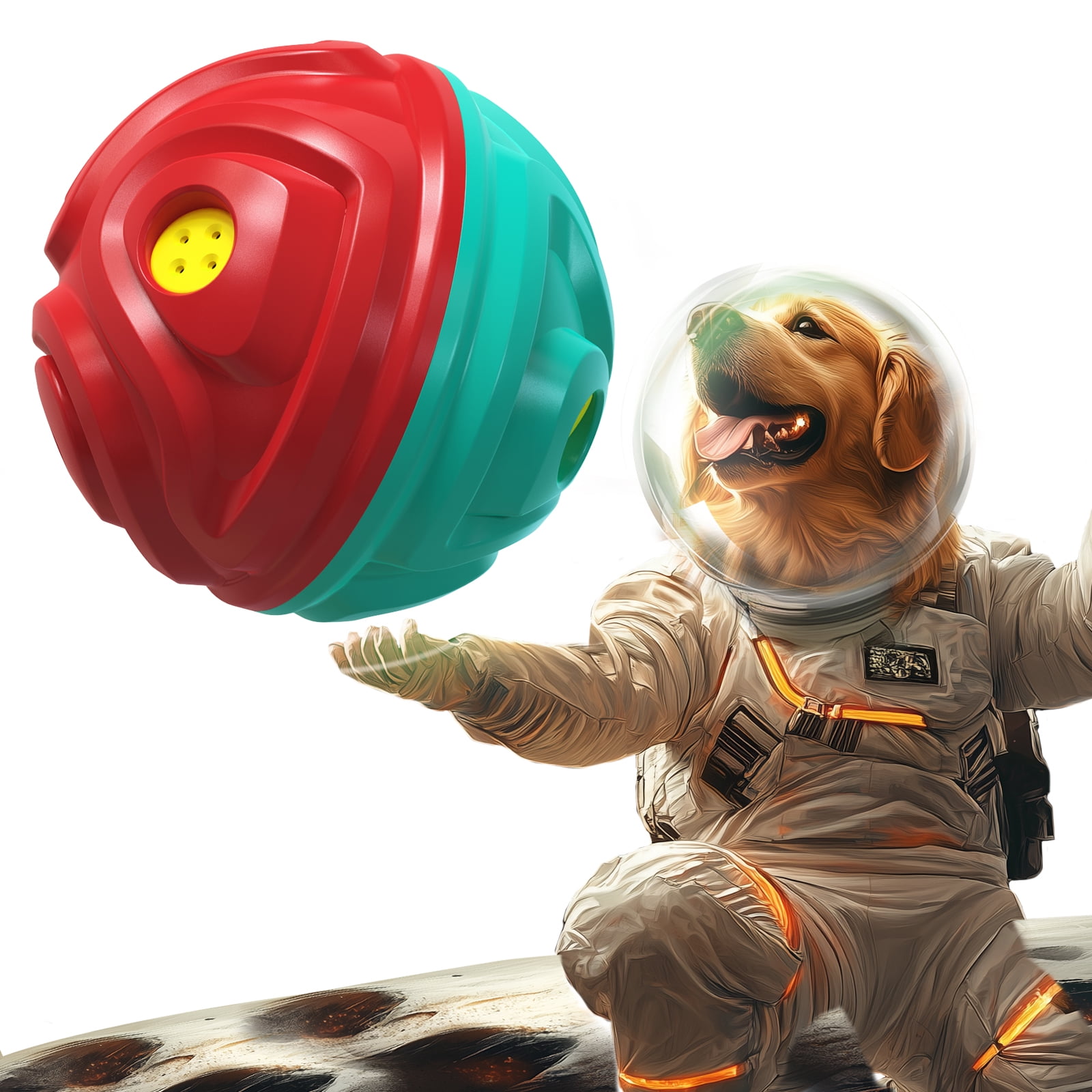 Dog Giggling Ball Interactive Squeaky Toys Puppy Roll Wag Talking Balls ...