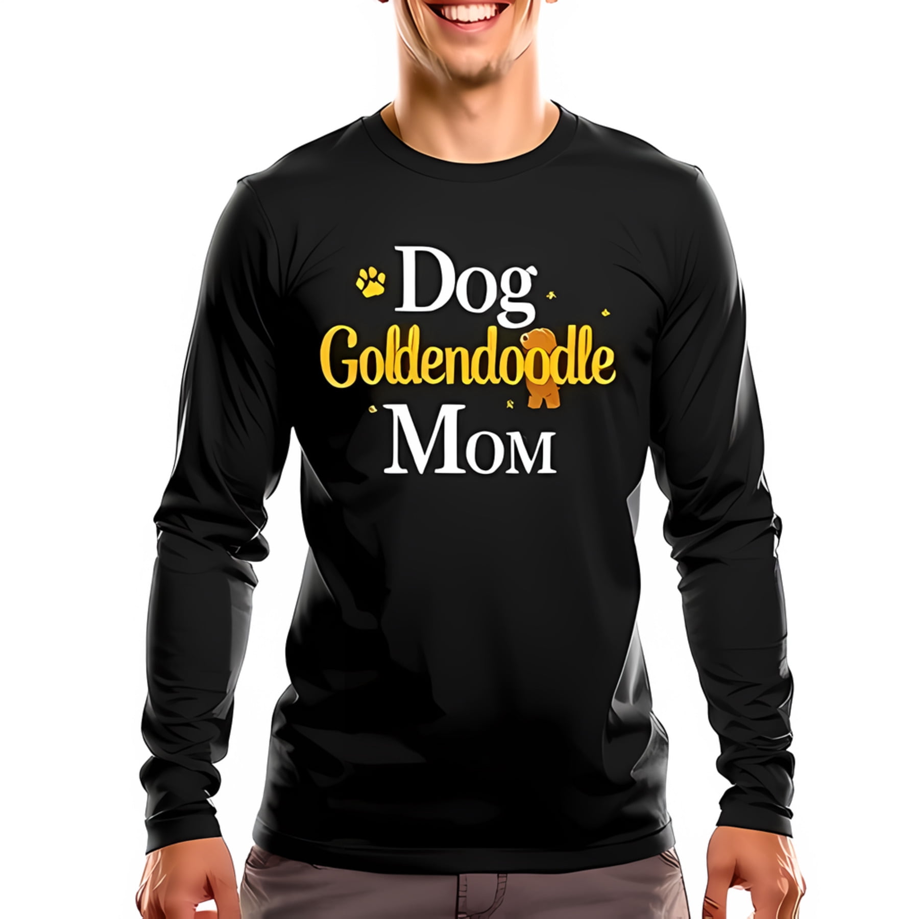 Dog Goldendoodle Mom Long Sleeve T-Shirt for Women Men - Cute Graphic ...