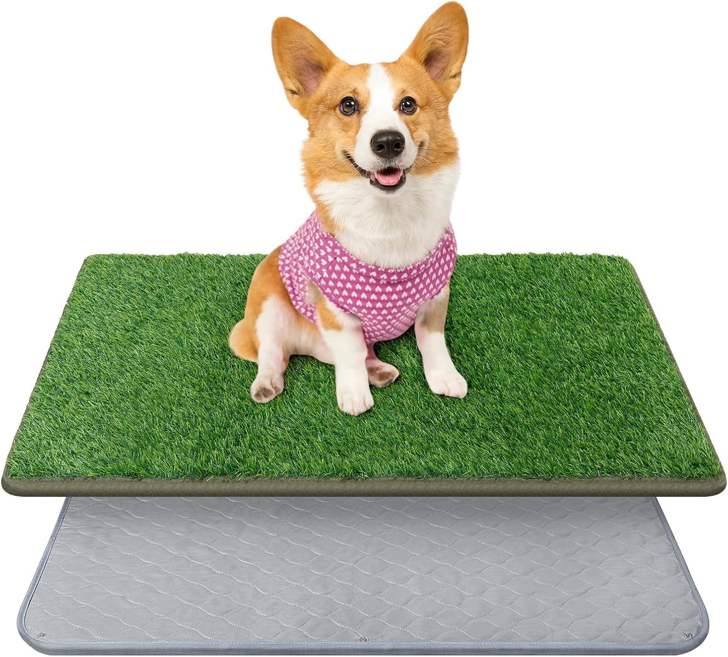 Dog Grass Mat with Pee Pad,Small Litter Box Indoor Artificial Grass ...