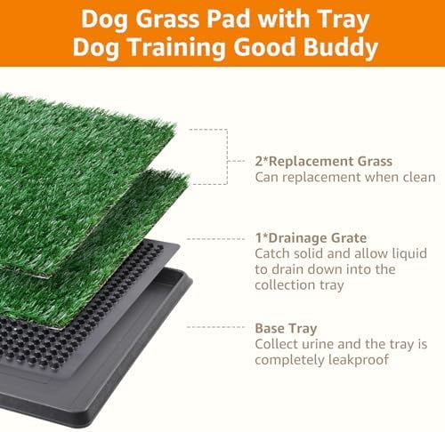 Dog Grass Pad with Tray Large Dog Litter Box, Indoor Potty for ...