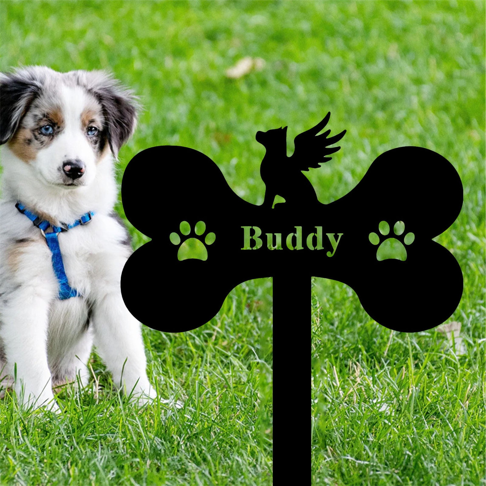 Dog Grave Marker | Outdoor Memorial Garden Stake | Metal Pet Loss Tribute Gift | Heartfelt ...