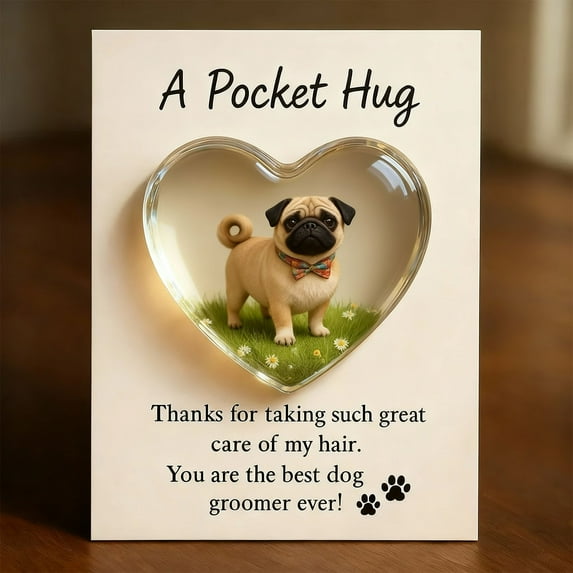 Dog Groomer Thank You Gift - Pocket-Sized Appreciation Ornament, Thoughtful Keepsake for Pet ...