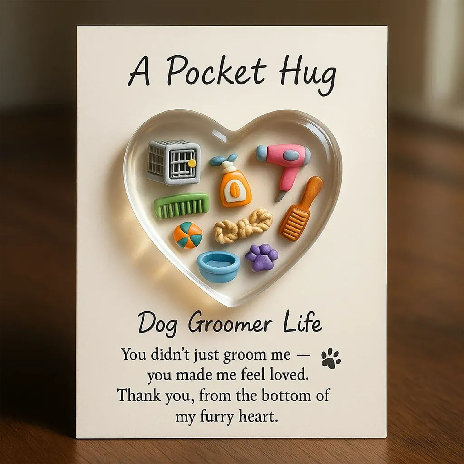 Dog Groomer Thank You Gift - Pocket-Sized Appreciation Ornament, Thoughtful Keepsake for Pet ...