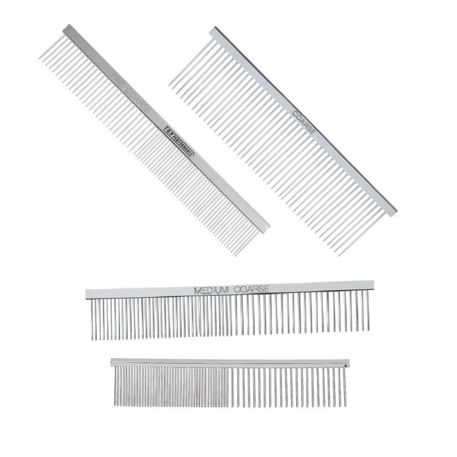 Dog Grooming 4 Piece Greyhound Comb Kit Essential Professional Groomers ...