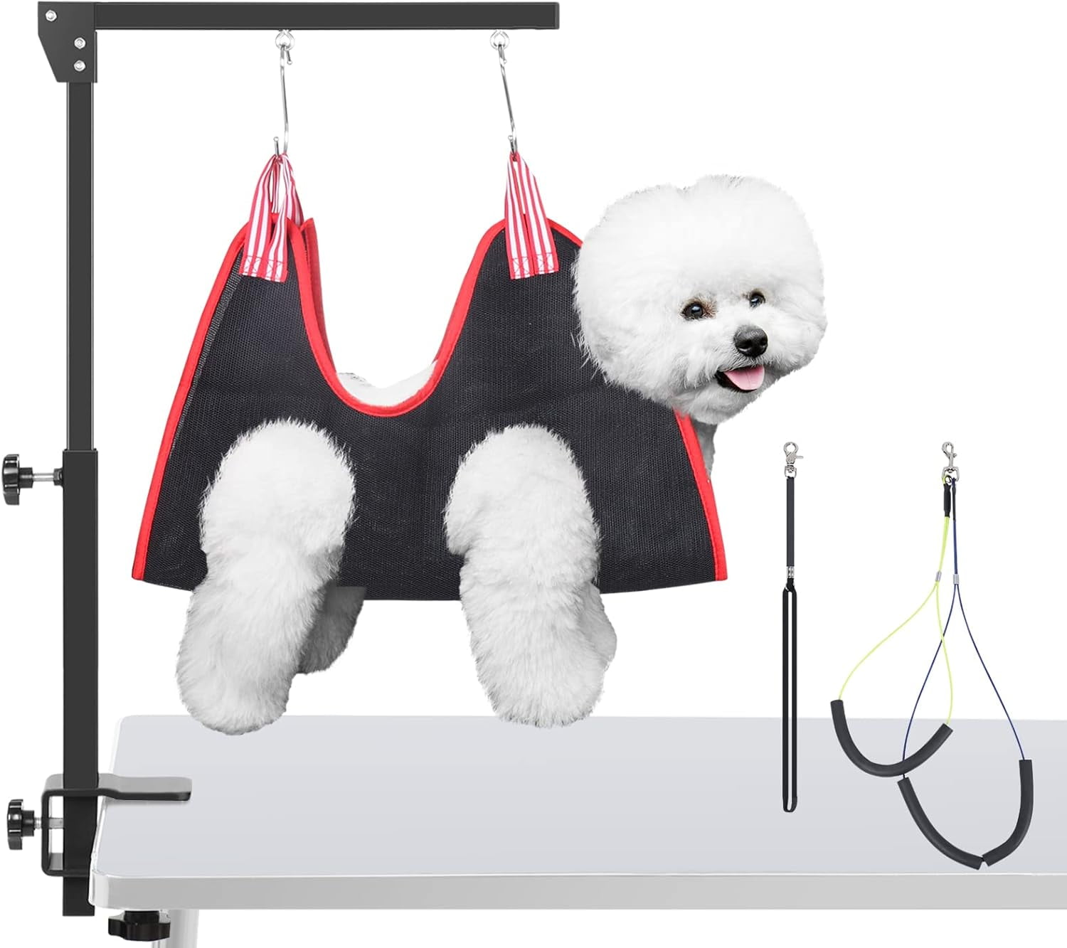 Dog Grooming Arm with Clamp, Adjustable Dog Grooming Table Arm with Two ...