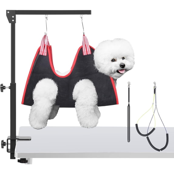 Dog Grooming Arm with Clamp, Adjustable Dog Grooming Table Arm with Two ...