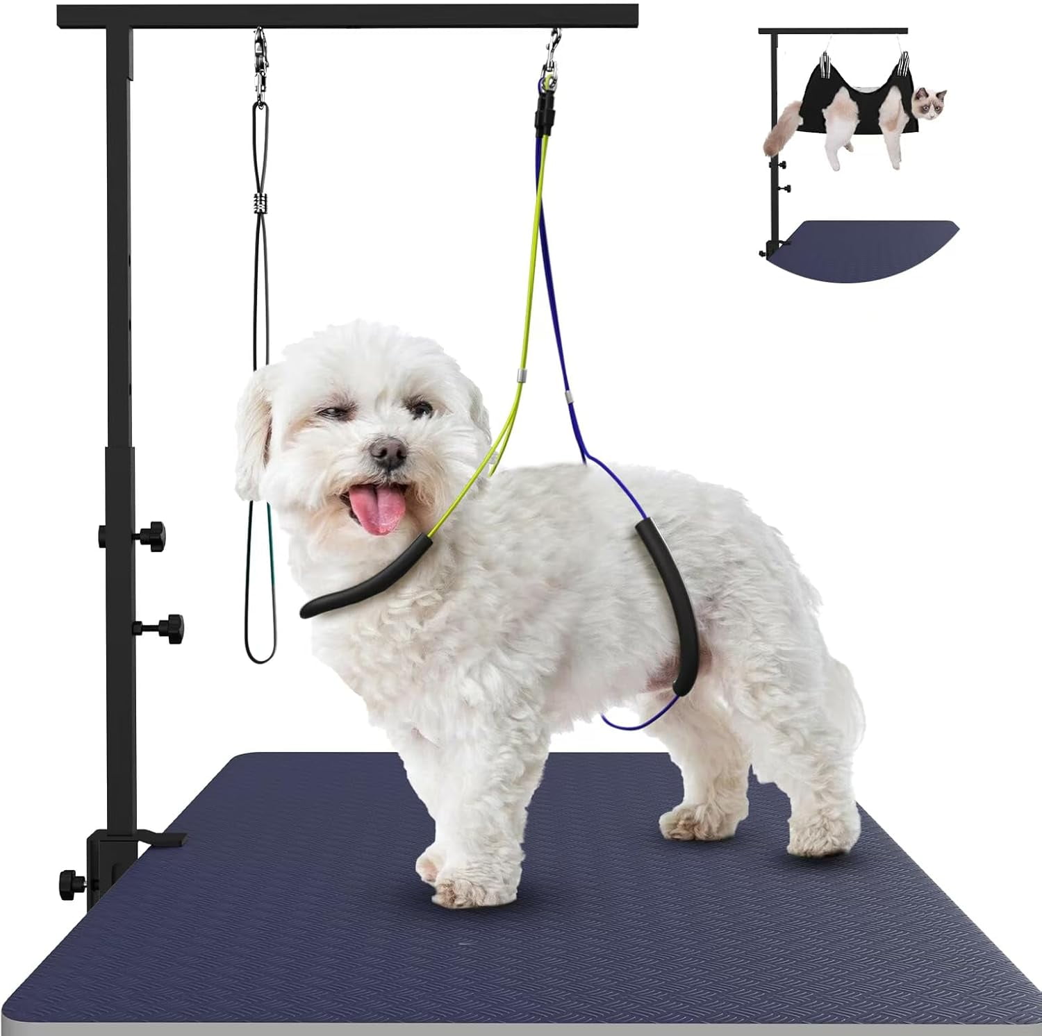 Dog Grooming Arm with Hammock, Adjustable Pet Grooming Stand with Clamp ...