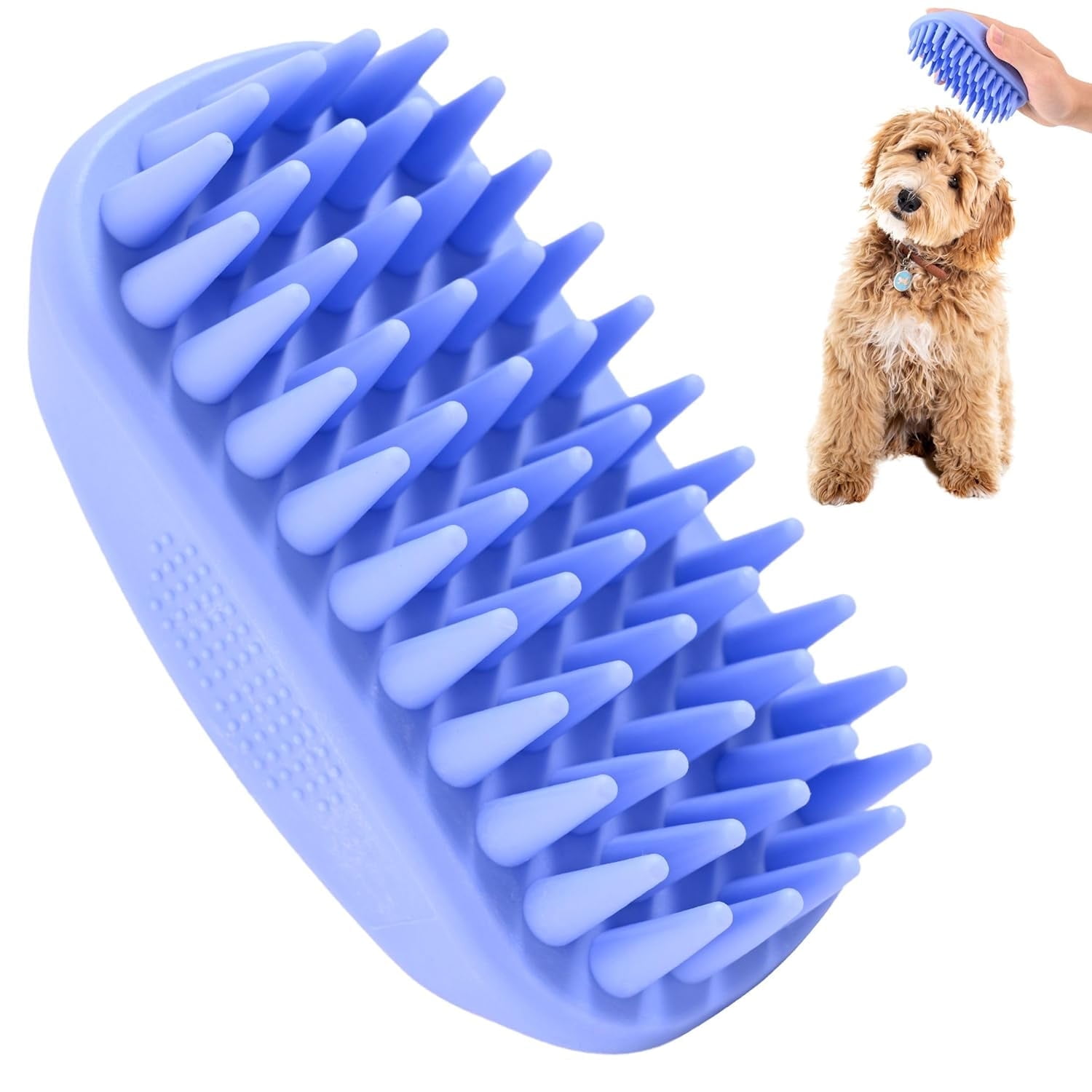 Dog Grooming Bath Brush, Pet Rubber Brush For Shower Scrubbing & Soothing Massage, Ideal for ...