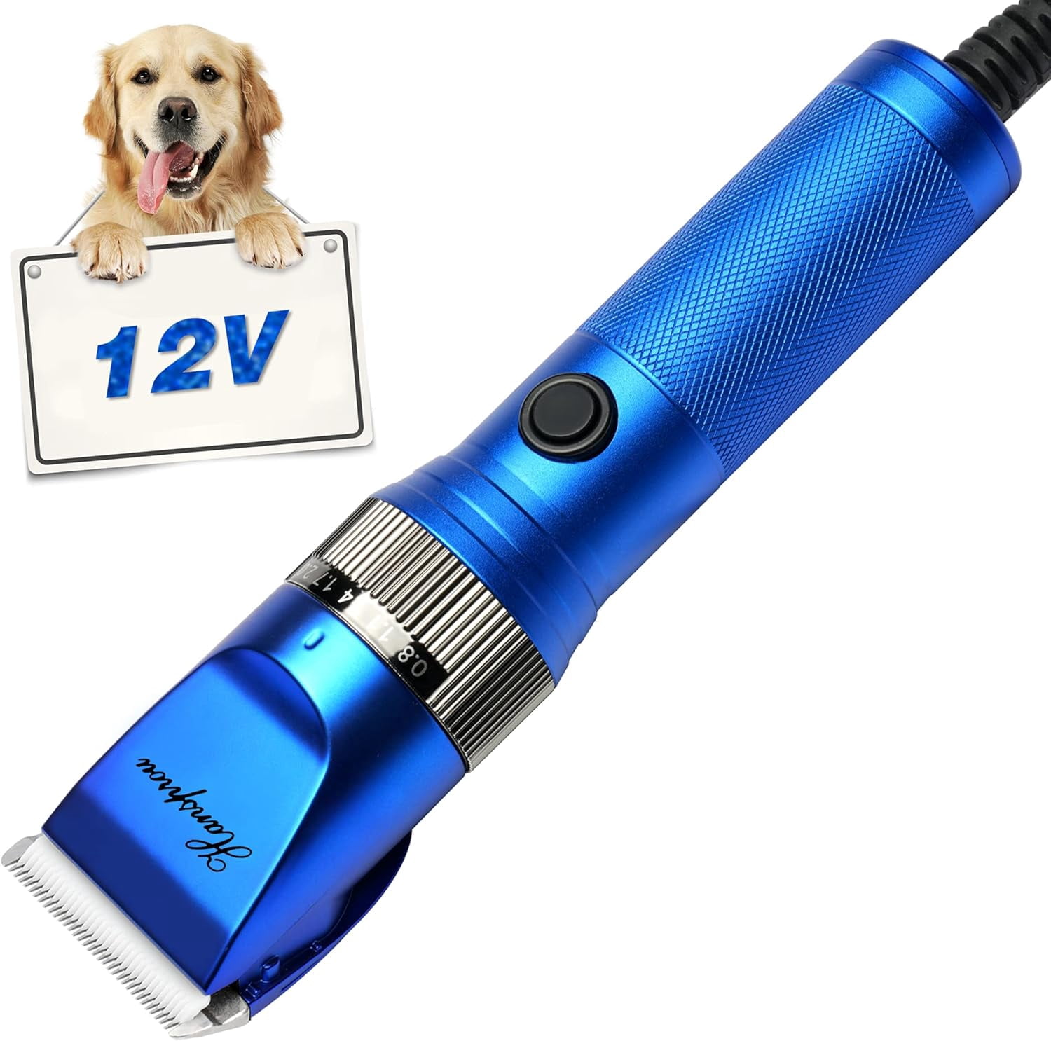 Dog Grooming Clippers, Professional Dog Clipper for Thick Coat 12V Plug ...
