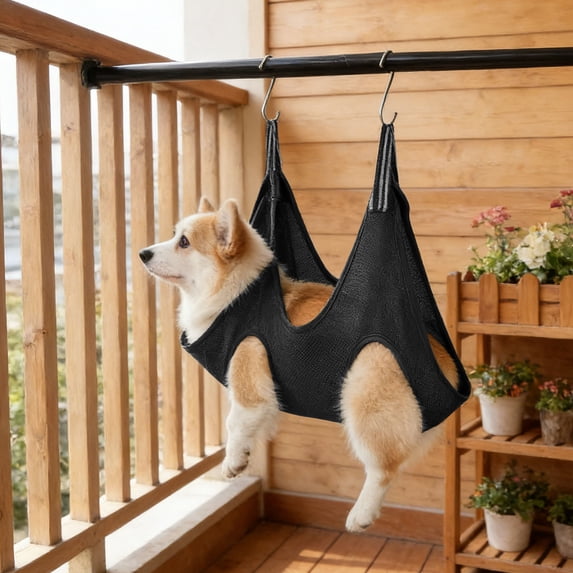 Dog Grooming Hammock Harness, Pet Hammock for Grooming with 2 S Hooks ...
