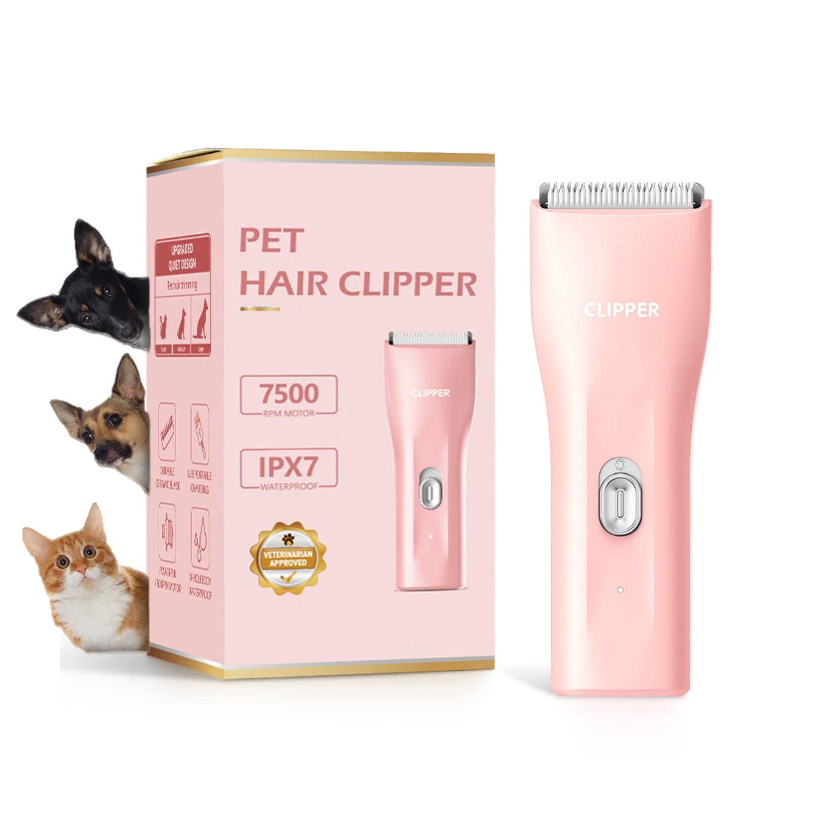 Dog Grooming Kit Clipper IRF13 for Thick Coat Low Noise Cordless Cat ...