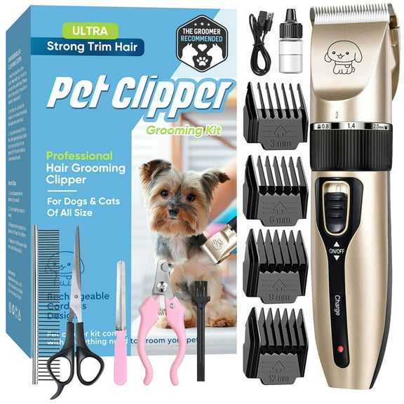 Low Noise Dog Clippers, 2-Speed Quiet Grooming Kit Rechargeable ...