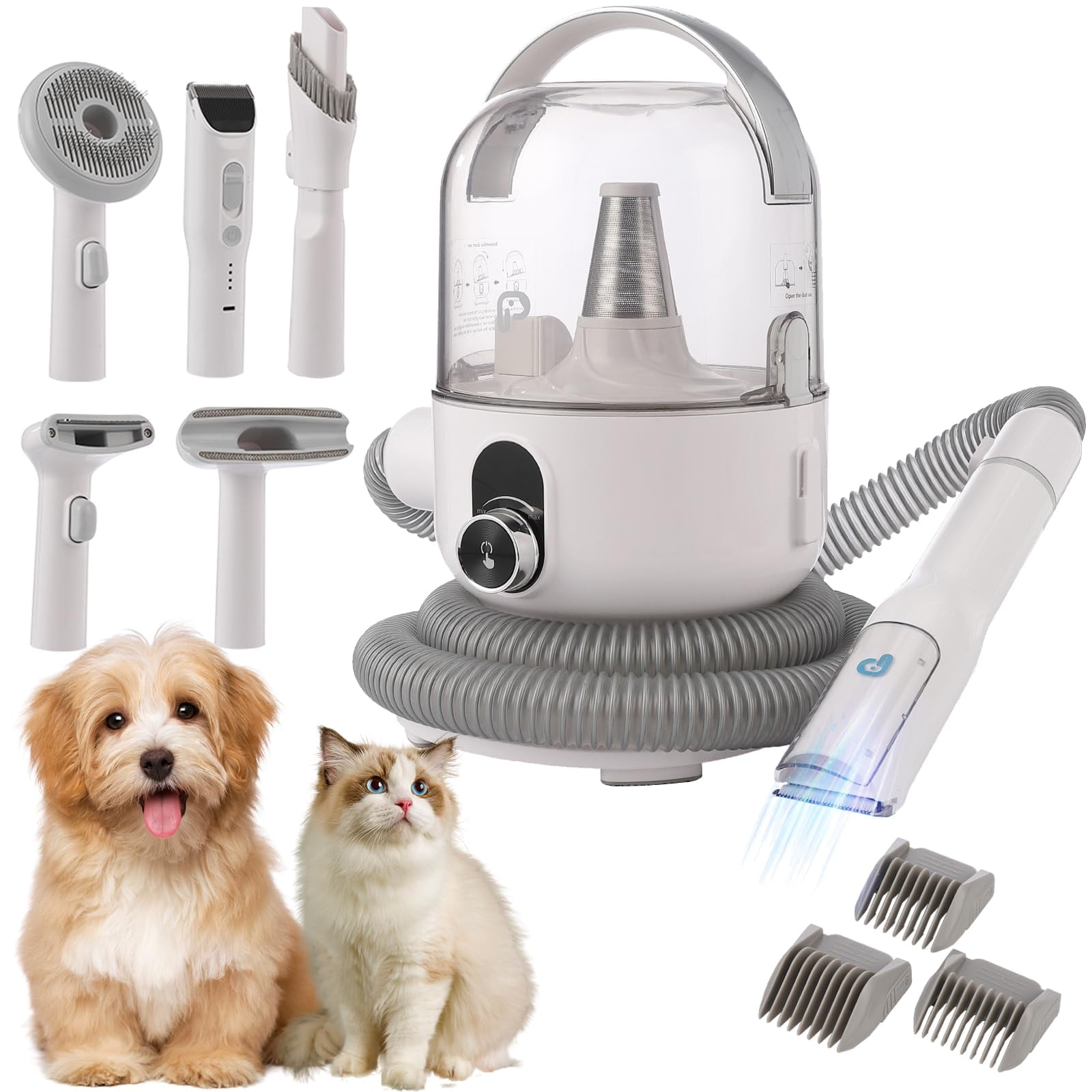 Dog Grooming Kit with 2L Vacuum-Professional Pet Grooming Vacuum Kit ...