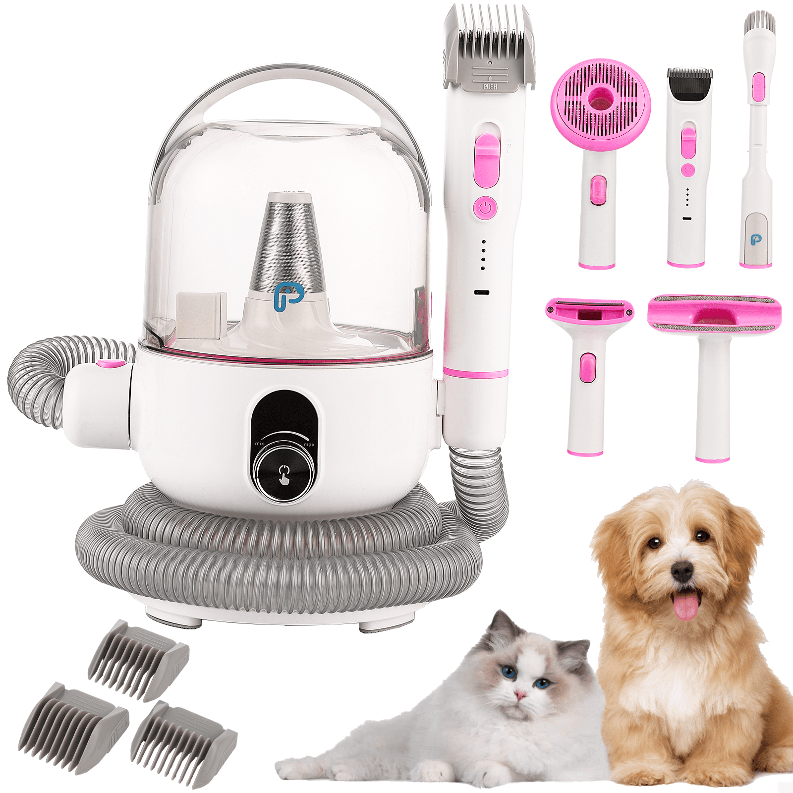 Dog Grooming Kit with 2L Vacuum Suction 99% Pet Hair-Professional Pet ...
