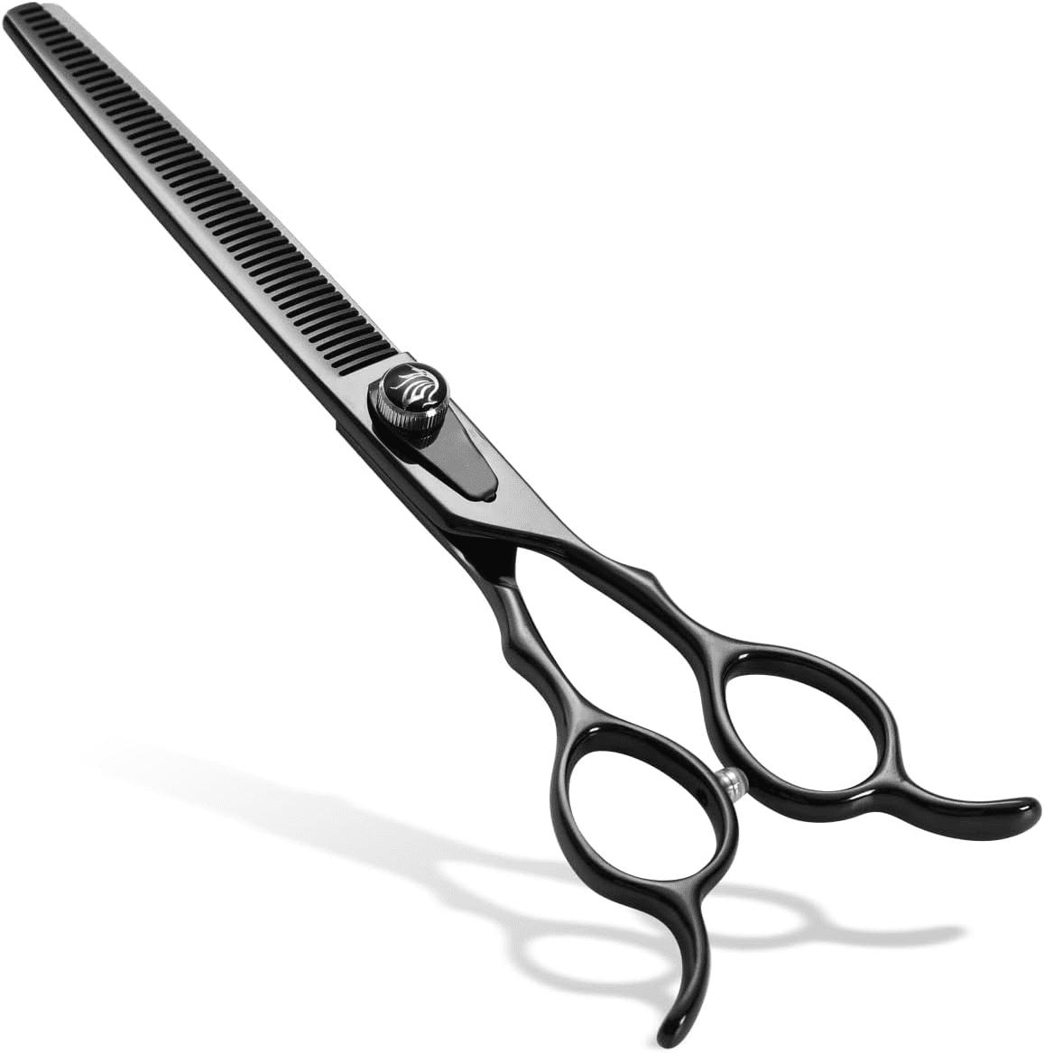 Dog Grooming Scissors: 7.5 inch Bright Black Pet Thinning Shears Made ...