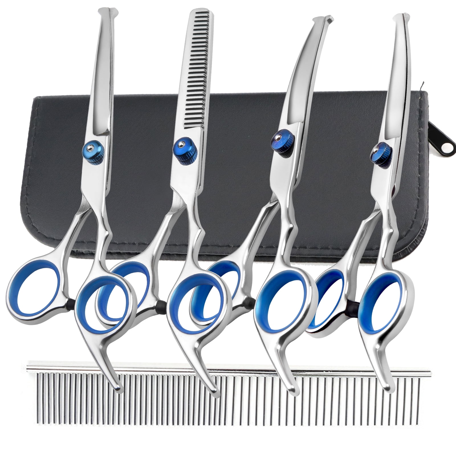 Dog Grooming Scissors Kit Curved Dog Scissors for Grooming with Safety ...