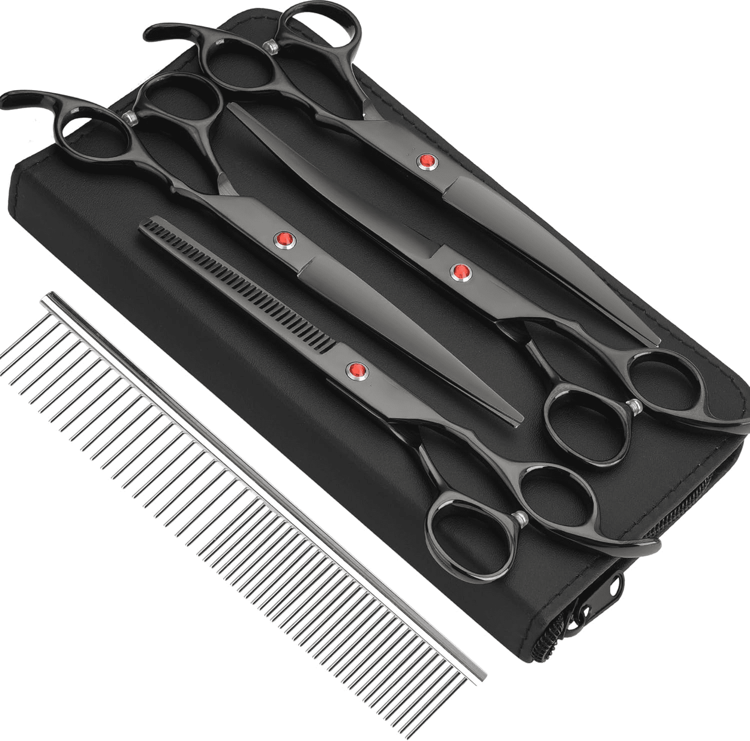 Dog Grooming Scissors Kit, Professional Pet Hair Cutting Shears Set ...
