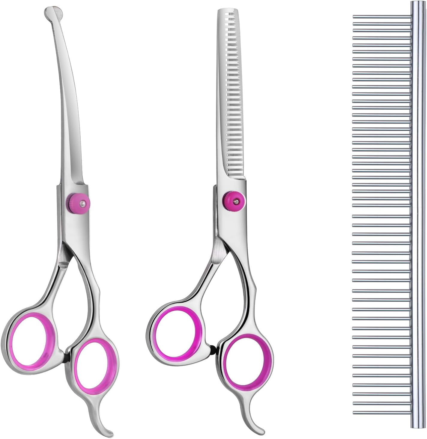 Dog Grooming Scissors with Safety Round Tips, Heavy Duty Titanium Pet ...