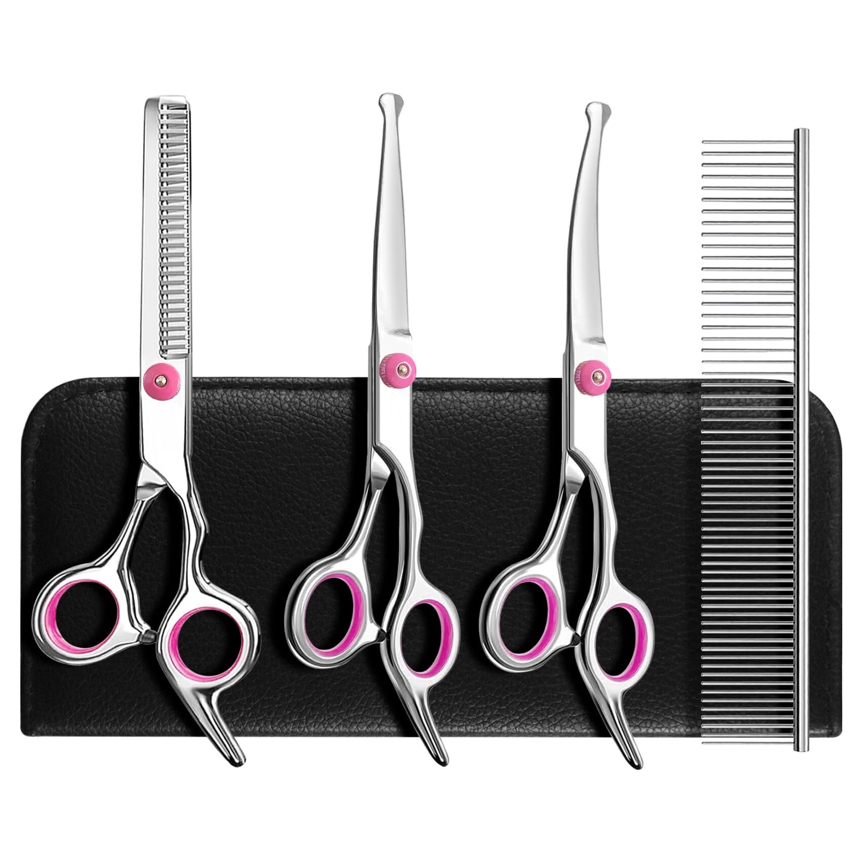 Dog Grooming Scissors With Safety Round Tips 5 in 1 - 4CR Stainless ...