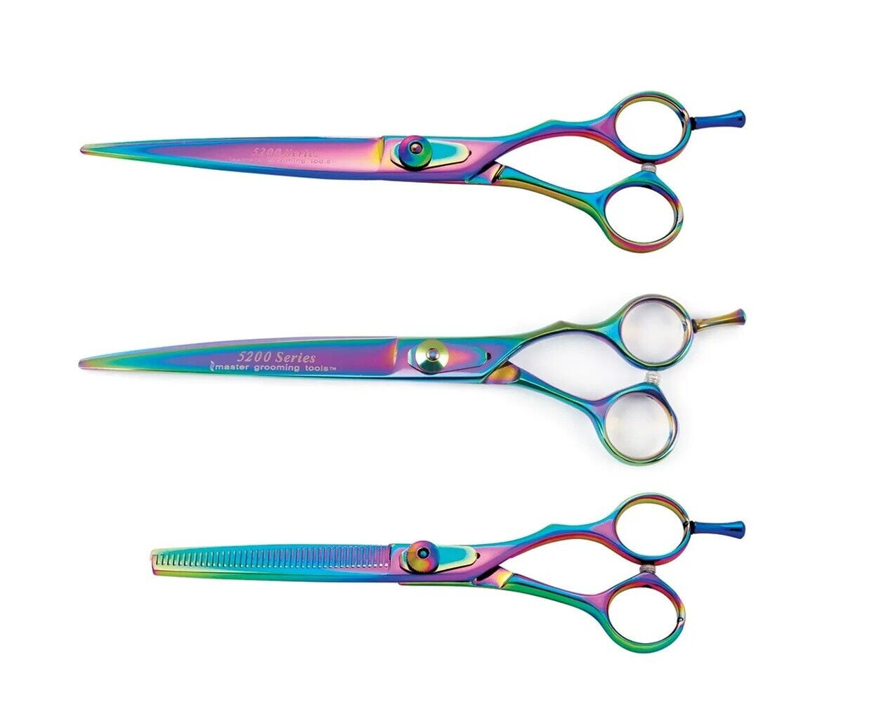 Dog Grooming Shears Rainbow Straight Curved or Thinning - Kits Too - 52 ...